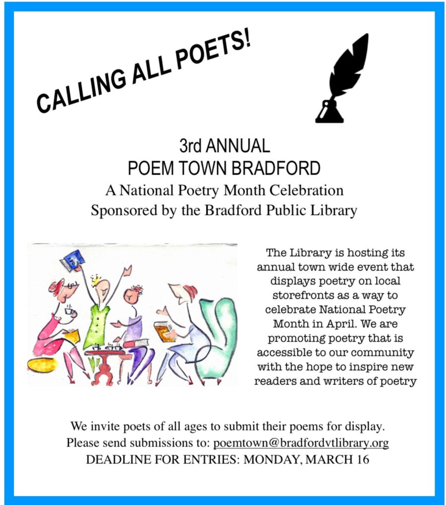 Poem Town 2020: Calling All Poets! - Bradford Public Library
