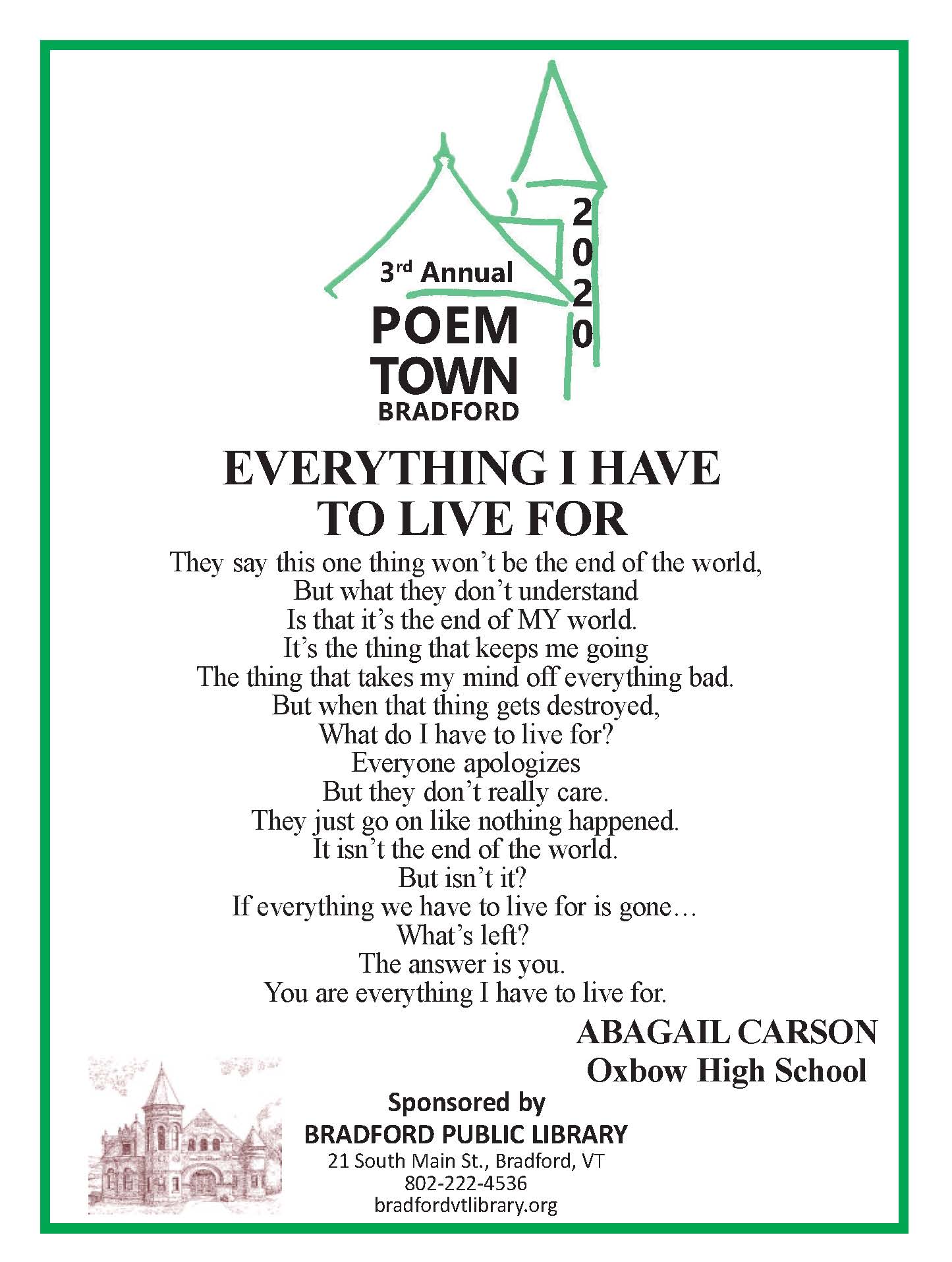 Poem Town Daily! 4/5 - Bradford Public Library