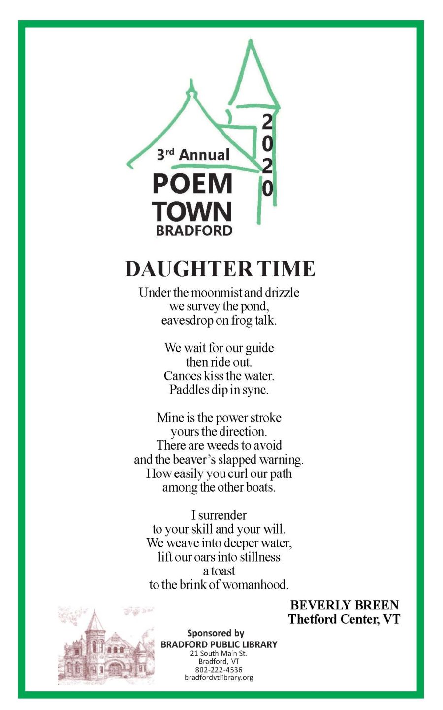 Poem Town Daily! 4/11 - Bradford Public Library