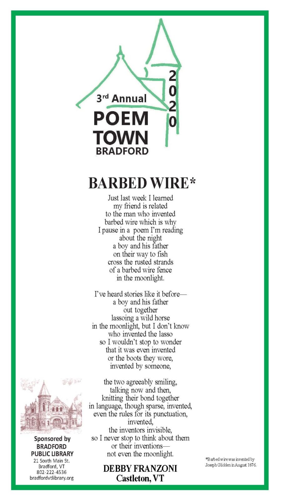Poem Town Daily! 4/9 - Bradford Public Library